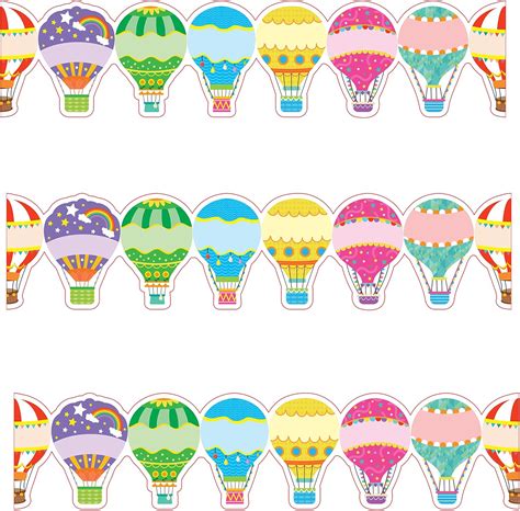 72 Feet Colorful Hot Air Balloon Bulletin Board Borders
