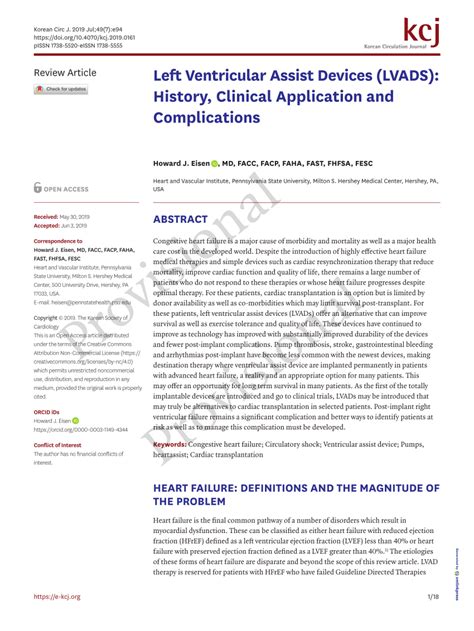Pdf Left Ventricular Assist Devices Lvads History Clinical
