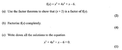Exam Questions Factor Theorem Examsolutions