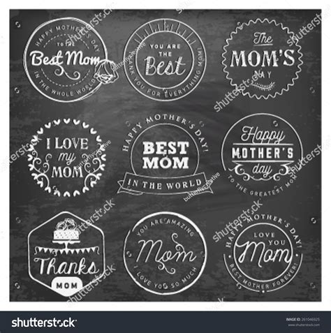 Mothers Day Badges Labels Vintage Style Stock Vector Royalty Free