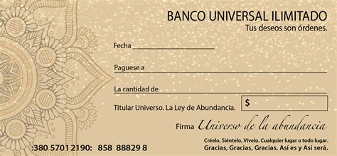 Cheque Abundancia En Pdf Cheque De La Abundancia Para