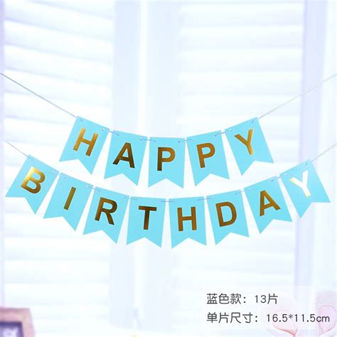 Jual Banner Happy Birthday Bunting Flag Ulang Tahun Hitam Tulisan