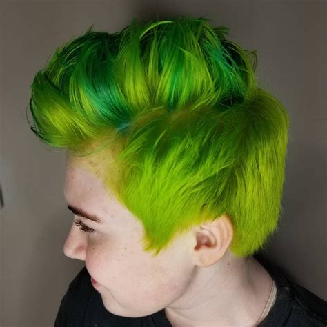 Vibrant Neon Green Hair With Pravana And Pulpriot