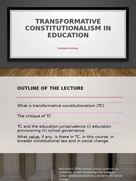 Transformative Constitutionalism In Education Lecture 4 6 March 2025