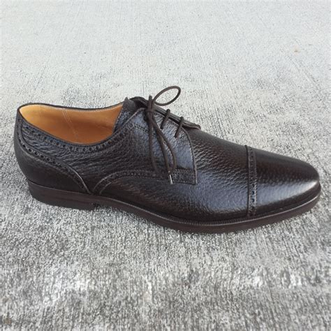 Gravati Classico Genuine Peccary Cap Toe Lace Up Shoes In Brown Norton Ditto