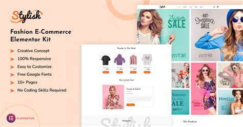 Stylish Fashion E Commerce Elementor Kit Techeshta