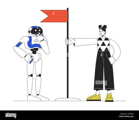 Ai Bot Training Line Concept Vector Spot Illustration Stock Vector Image And Art Alamy