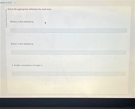 solved estion 2 ﻿of 10barter is best defined asa double