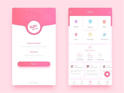 직사각형을 벗어난 헤더 디자인 모음 Mobile App Design Inspiration Ux Design Mobile