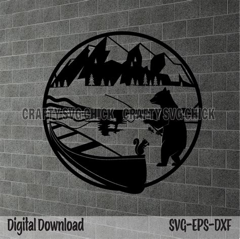 Wildlife Scene Svg Mountain Bear Svg Wildlife Scene Eps Mountain