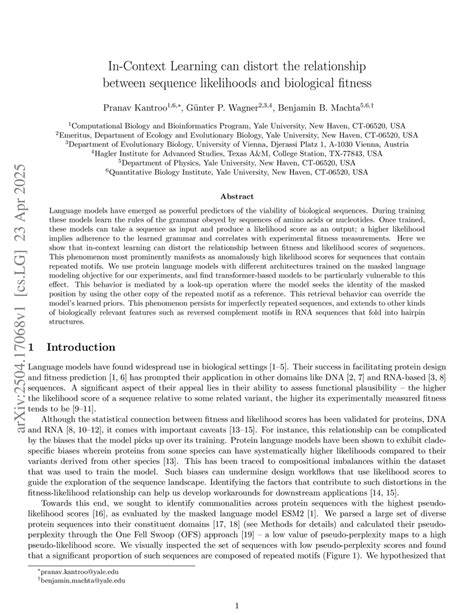 In Context Learning Can Distort The Relationship Between Sequence