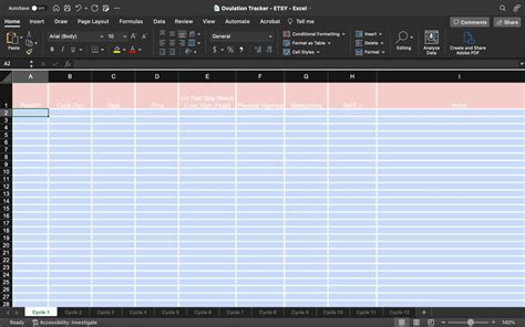 Ovulation Tracker Excel Etsy