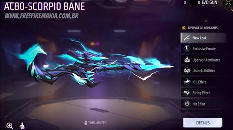 Free Fire AC80 E G18 Evolutiva Vazaram Skins De Armas E Itens