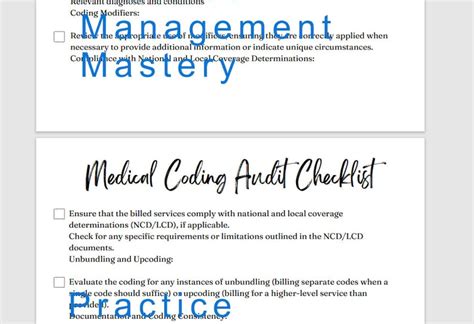 Medical Coding Audit Checklist Etsy