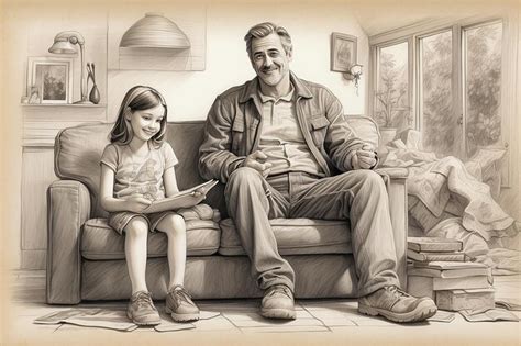 Premium Photo World Fathers Day Sketch Style