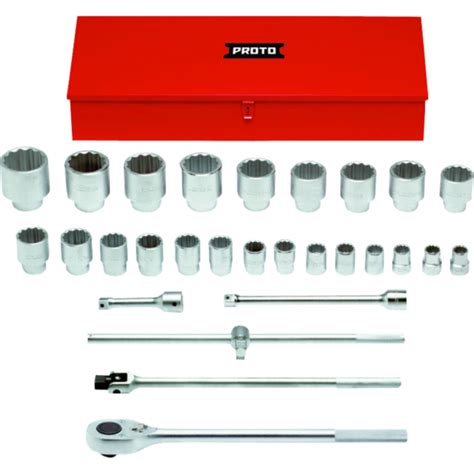Set Socket 1 Drive 1 1 16 3 1 2 X 29 Pcs Std 12 Pt Steel
