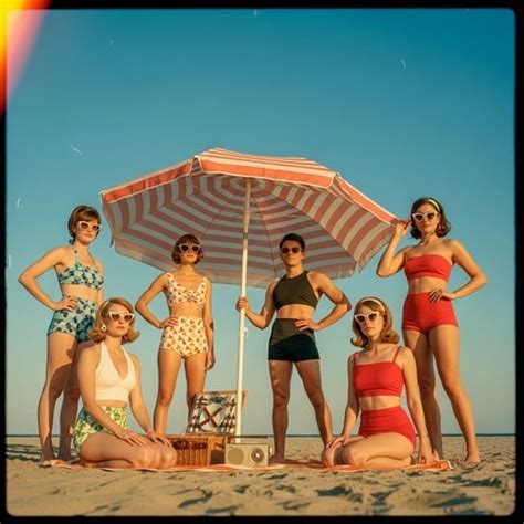 Free Vintage Beach Glamour Image Vintage Beach Retro Download At