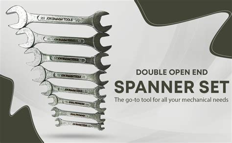 Jon Bhandari Tools Drop Forged 8pc Double Open End Spanner Set For Home And Professional Use