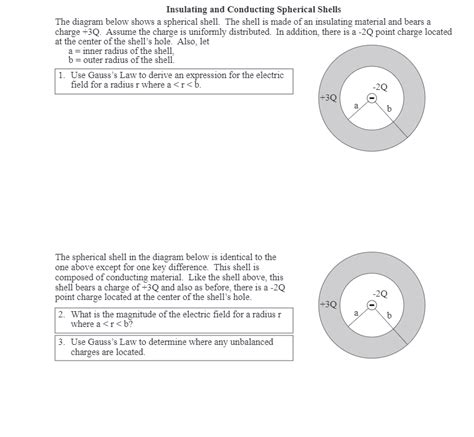 Solved Insulating And Conducting Spherical Shells The Chegg