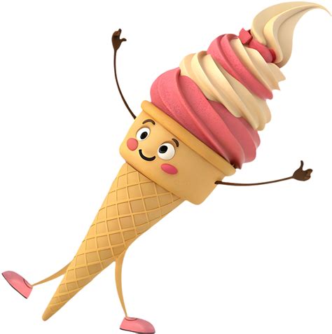 Adorable Ice Cream Cartoon Clipart For Cheerful Designs 54307800 Png