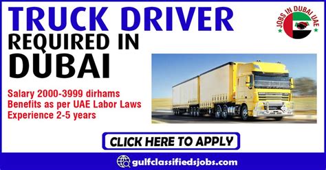 TRUCK DRIVER REQUIRED IN DUBAI Gulf News Classifieds Jobs