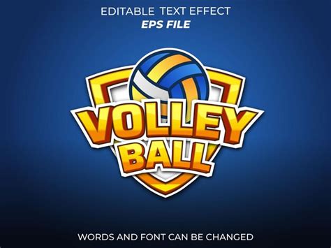 Premium Vector Volley Ball Text Effect Font Editable Typography D Text For Games Vector Template