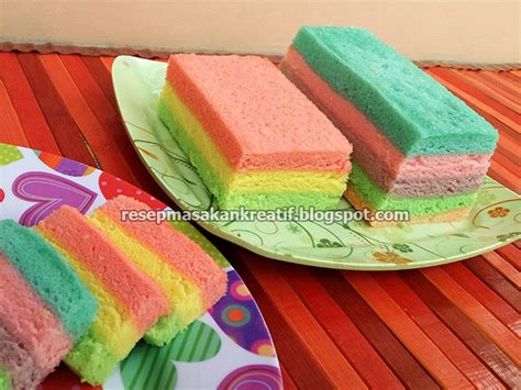 Resep Bolu Kukus Pelangi Santan Lembut Teksturnya Enak Rasanya Aneka