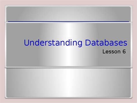 Understanding Databases презентация доклад проект скачать