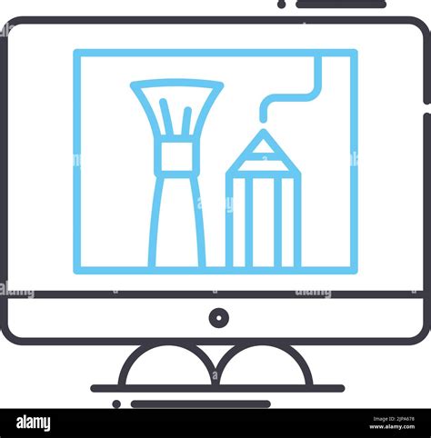 Graphic Designer Line Icon Outline Symbol Vector Illustration