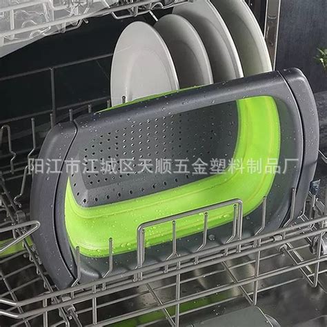 现货 折叠沥水篮 伸缩折叠沥水篮 家用果蔬滤水篮 厨房洗菜漏 阿里巴巴