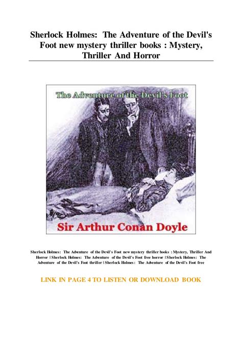 Sherlock Holmes The Adventure Of The Devils Foot New Mystery Thriller