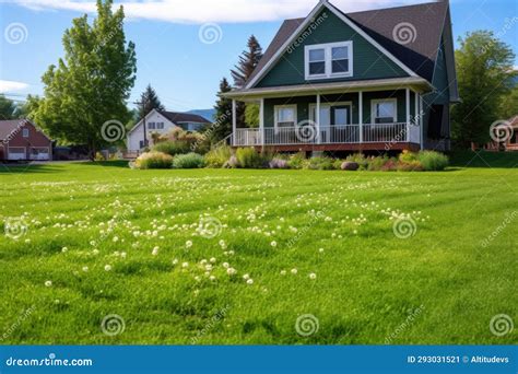 Sustainable Lawn Filled With Clover Instead Of Grass Stock Image