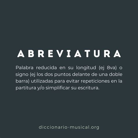 Qué significa abreviatura Qué es una abreviatura Partituras Palabras Escritura
