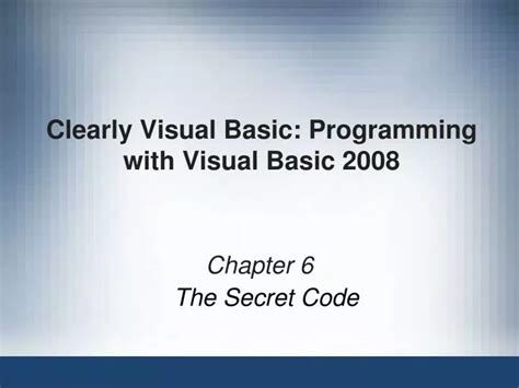 Ppt Clearly Visual Basic Programming With Visual Basic 2008 Powerpoint Presentation Id5664694