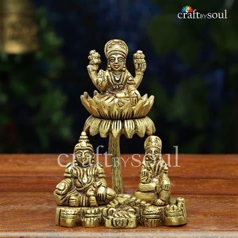 Brass Lakshmi Kuber Statue With Chitralekha Kubera Laxmi Idolhindu