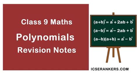 Revision Notes For Class 9 Maths Chapter 2 Polynomials