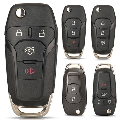 Jingyuqin 2 3 4 BTN Flip Folding Car Key Shell Case For Ford Focus