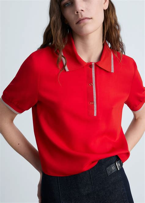 Polo Crop Liserés Contrastés Femme Mango France Métropolitaine