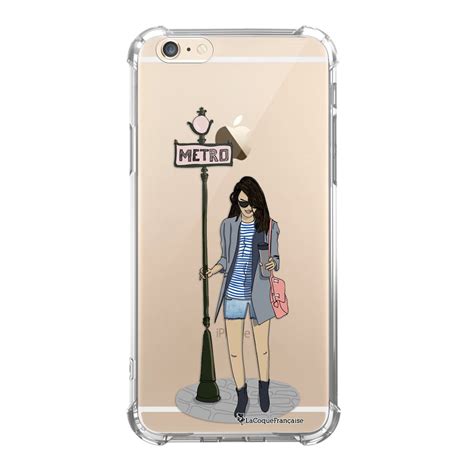 Sur Coque Pour Iphone S Anti Choc Souple Avec Angles Renforc S Transparente Fille Dans
