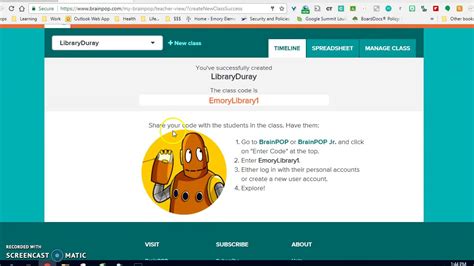 Create A Class In Brainpop Youtube