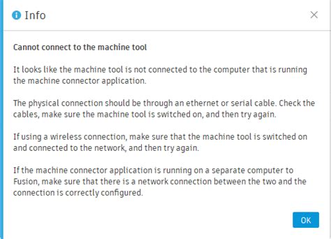 Cannot Connect To The Machine Tool For Live Part Alignment In Fusion