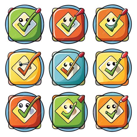 Premium Vector Colorful Check Mark Icons For Approval And Confirmation