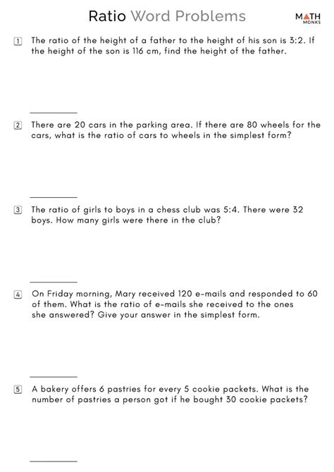 Ratio Word Problems Worksheets Math Monks Worksheets Library