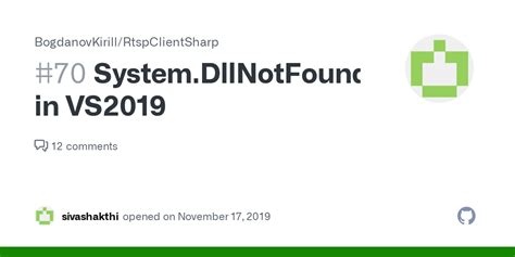 Systemdllnotfoundexception In Vs2019 · Issue 70 · Bogdanovkirill