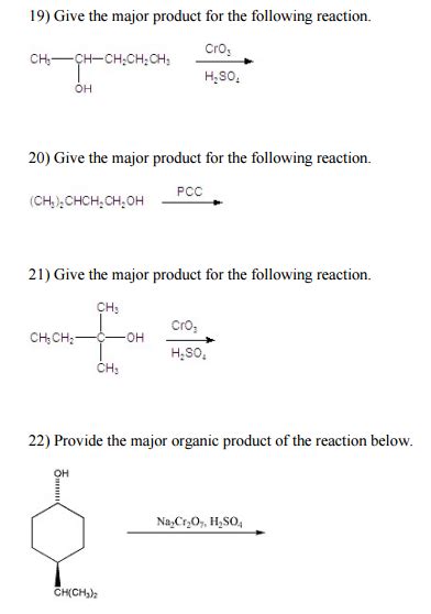 Solved Give the major product for the following reaction. | Chegg.com