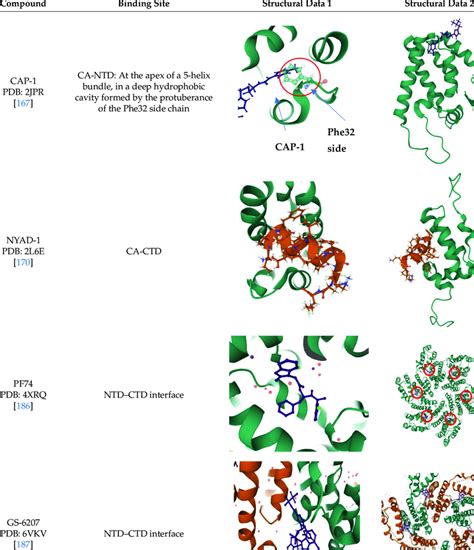Binding Sites Of Selected Compounds Targeting Hiv 1 Capsid Download
