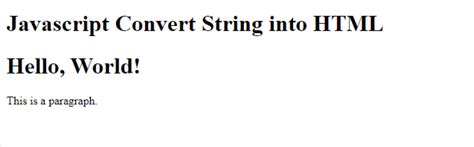 Javascript Convert String Into Html Insertadjacenthtml