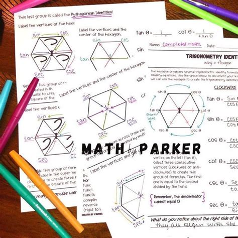 Trigonometry Identities Using A Hexagon Guided Notes Guided Notes