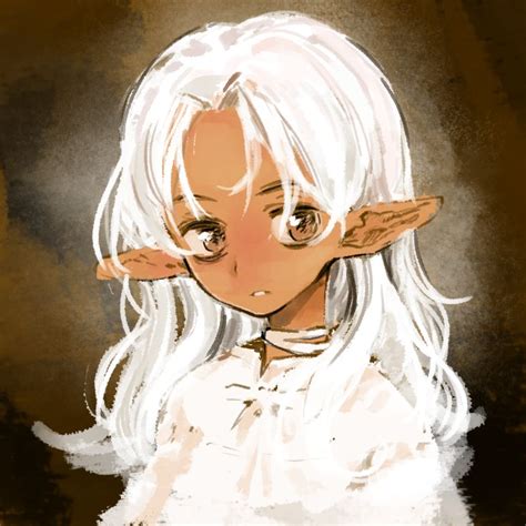 Safebooru 1girl Brown Background Brown Eyes Close Up Dark Skinned Female Dark Elf Dark Skin