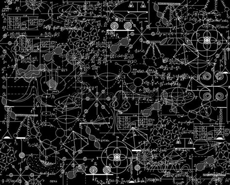 Scientific Vector Seamless Pattern With Math And Physical Formulas Chemistry Plots And Graphic